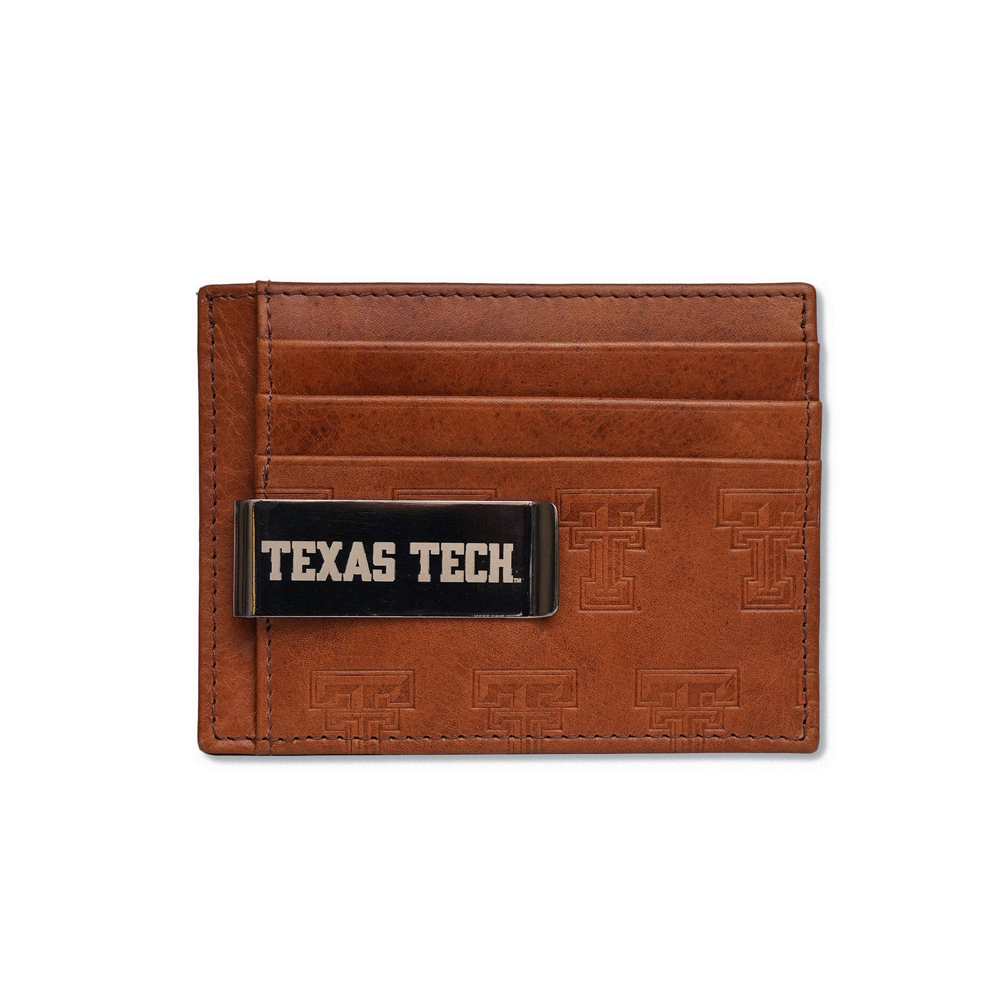 Texas Tech All Over Double T Premium Leather Front Pocket Wallet with ...