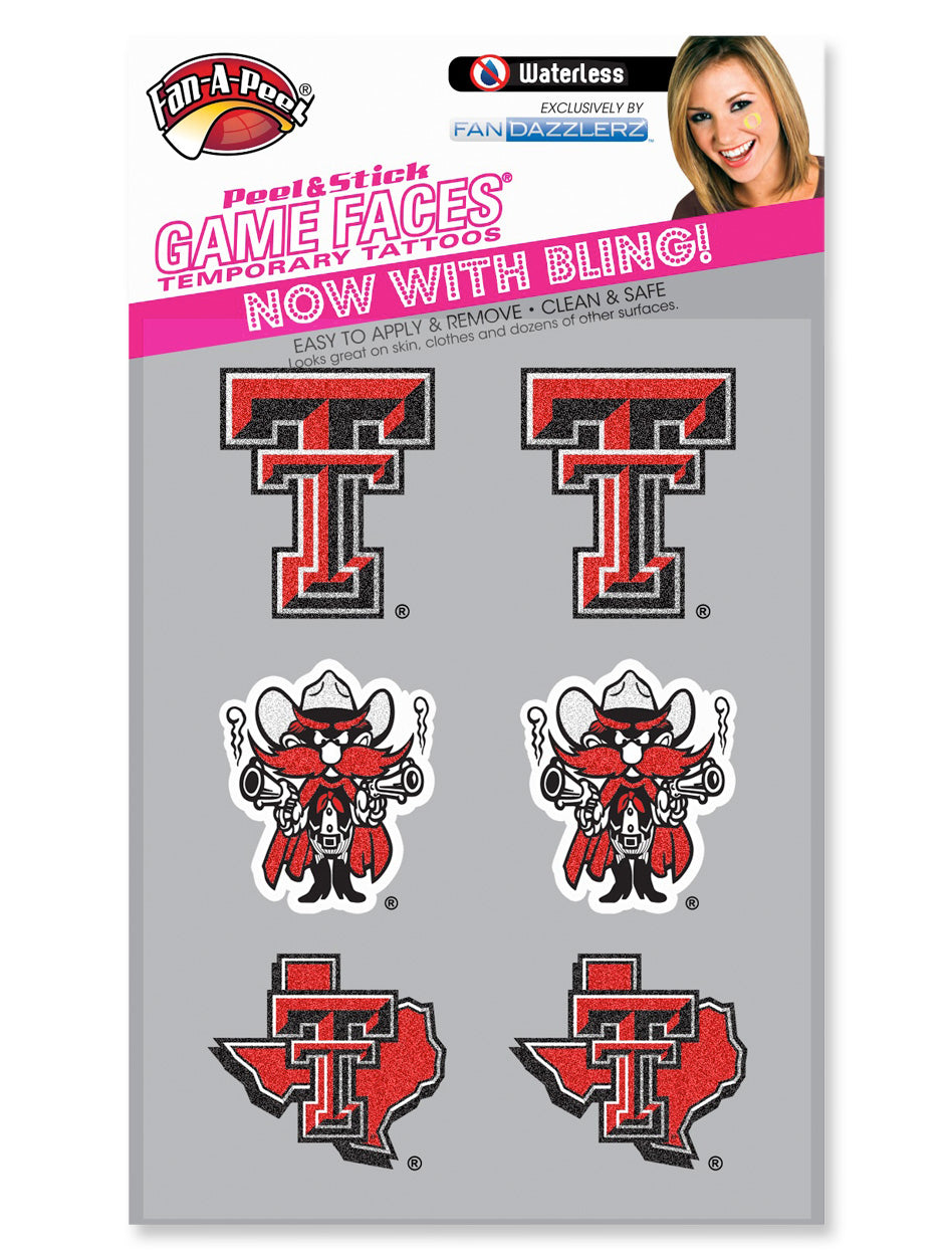 Texas Tech Double T, Pride, Raider Red Glitter Body Sticker – Red ...