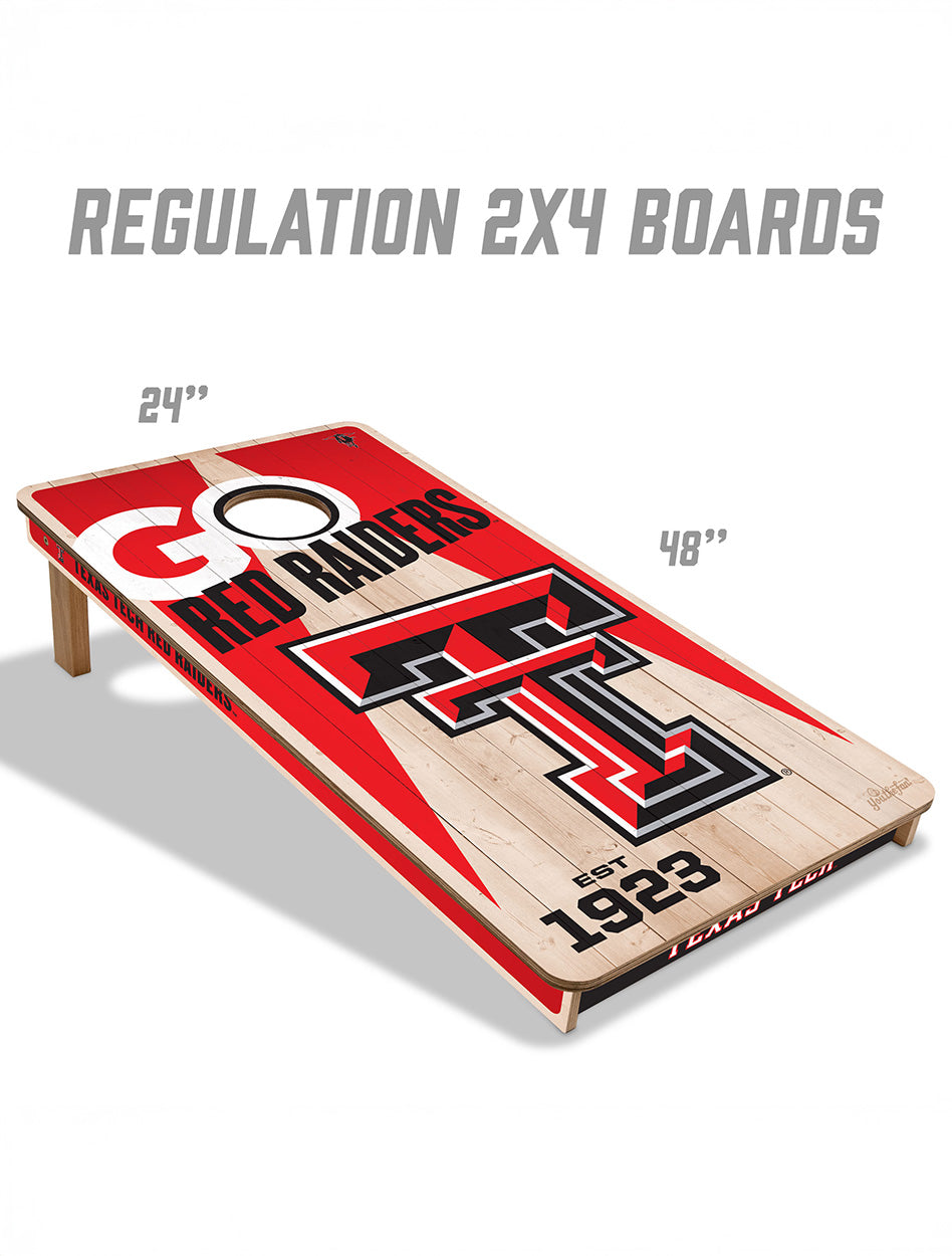 Texas Tech "Go Red Raiders" 2' x 4' Real Wood Corn Hole Board with Bag ...
