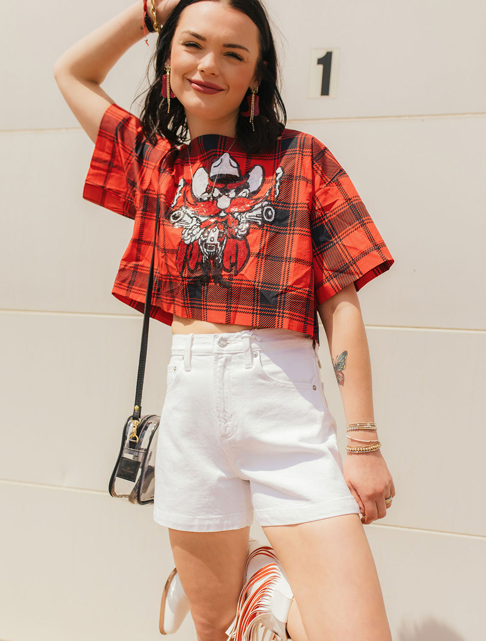 Texas Tech Queen of Sparkles Plaid Mascot Shirt – Red Raider Outfitter