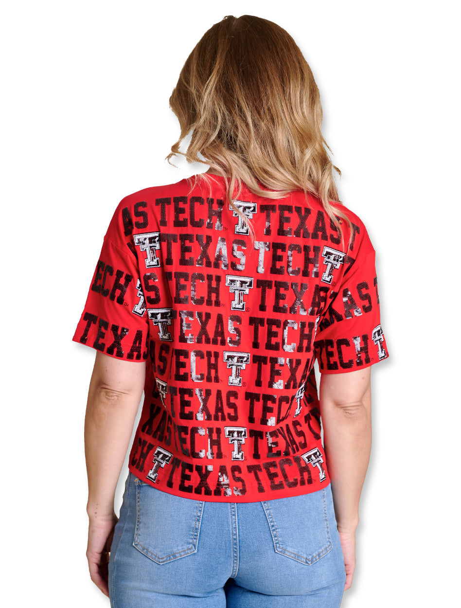 Texas Tech Stewart Simmons "The Sequin Repeat" Short Sleeve Tee – Red ...