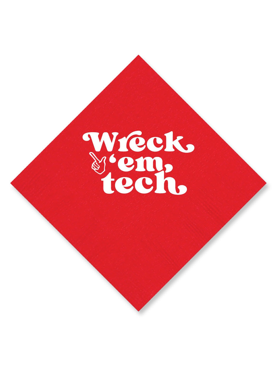 Texas Tech "Wreck'em tech" 3 ply 20pk Cocktail Napkins – Red Raider ...