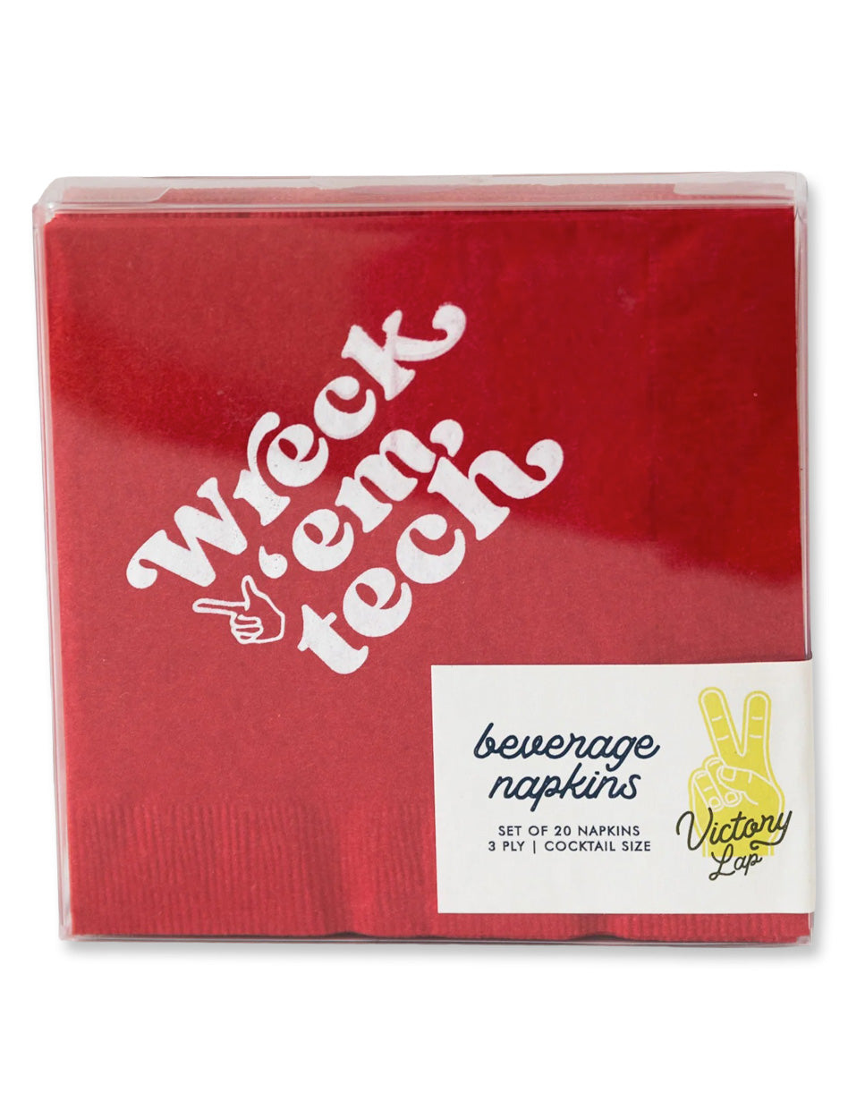 Texas Tech "Wreck'em tech" 3 ply 20pk Cocktail Napkins – Red Raider ...