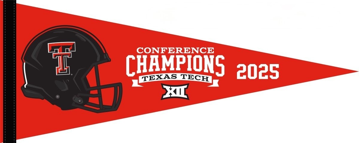 Texas Tech Big 12 CHAMPS "Helmet" Pennant – Red Raider Outfitter