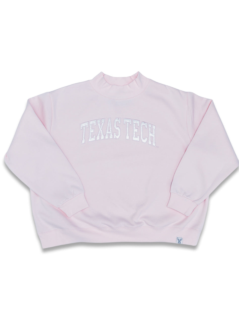Texas Tech Dark Horse "Varsity Arch" Pink Mock Neck Sweatshirt – Red ...