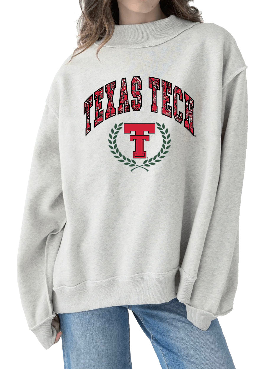 Texas Tech "Paisley Arch" Mock Crewneck Sweatshirt – Red Raider Outfitter