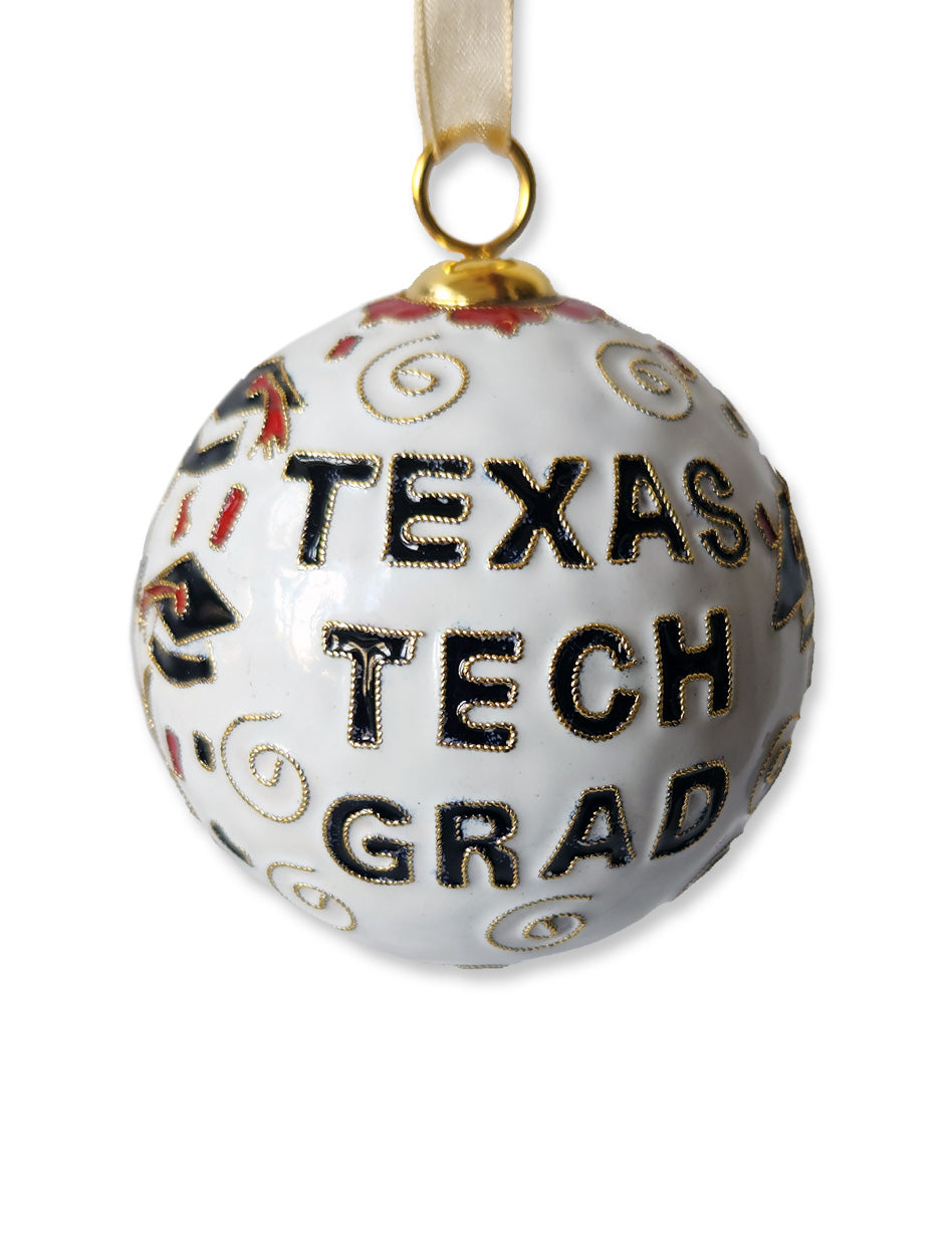 Kitty Keller Texas Tech Double T "Grad" Cloissone Ornament – Red Raider ...