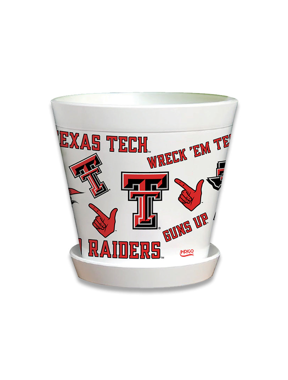 Texas Tech "Medley of Logos" 1 Qt.Flower Pot – Red Raider Outfitter