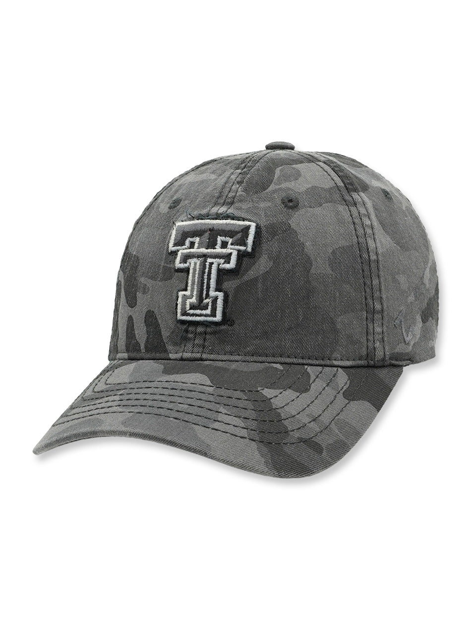 Zephyr Texas Tech "Smoke City" Tonal Double T Patch on Camo Adj. Cap ...