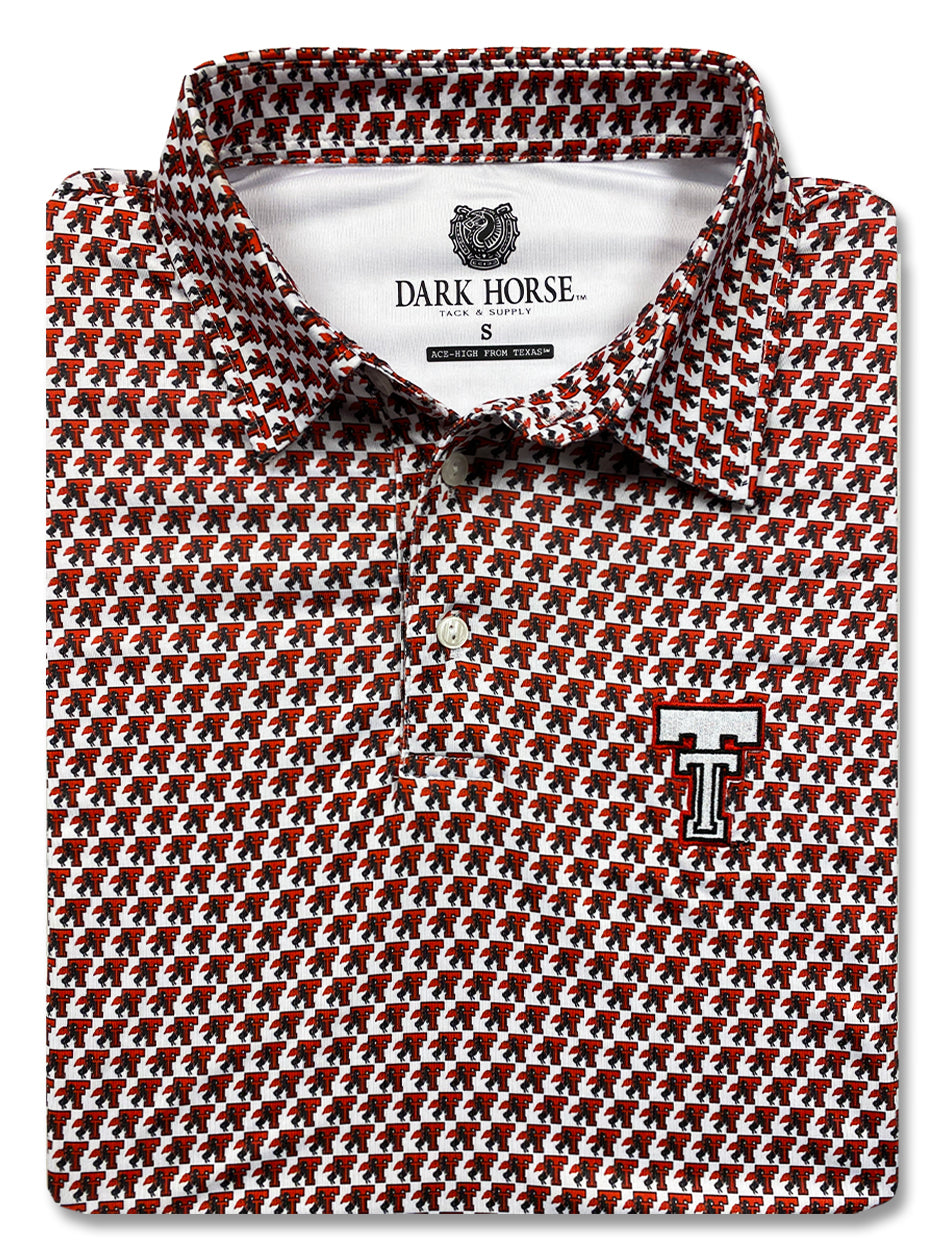 Texas Tech Dark Horse "Mini Rearing Rider" Throwback Premium Men's Pol ...